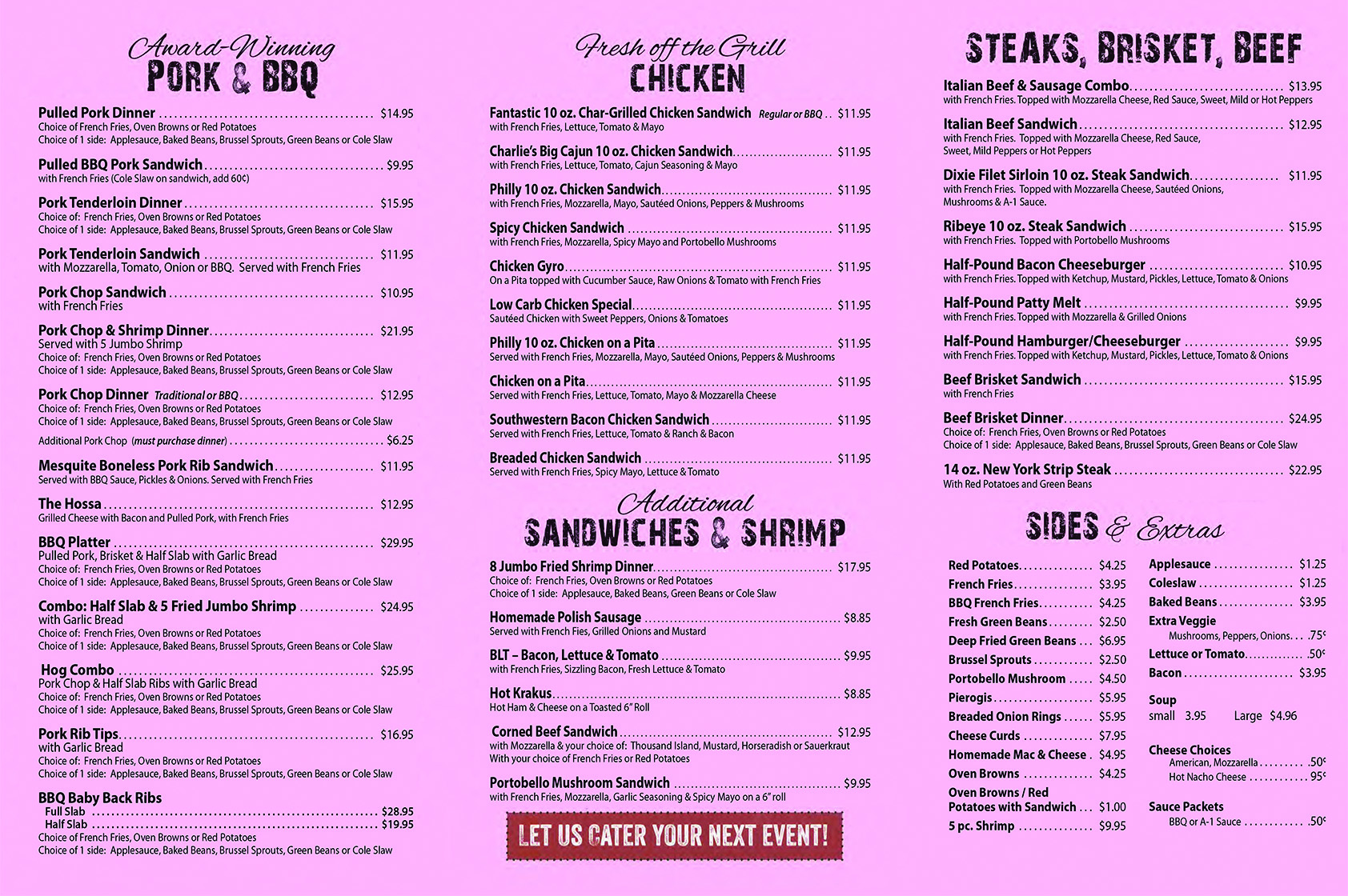 Menu Page | Hog Wild - Oak Lawn